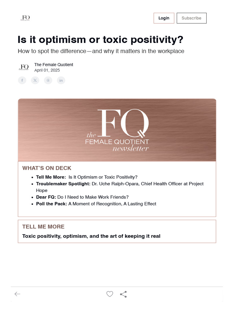 Is It Optimism or Toxic Positivity | PDF | Public Health | Global Health