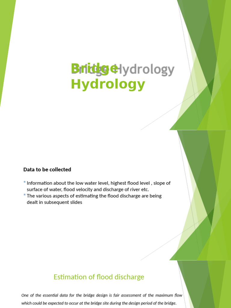 Bridge Hydrology Class | PDF | Discharge (Hydrology) | Flood