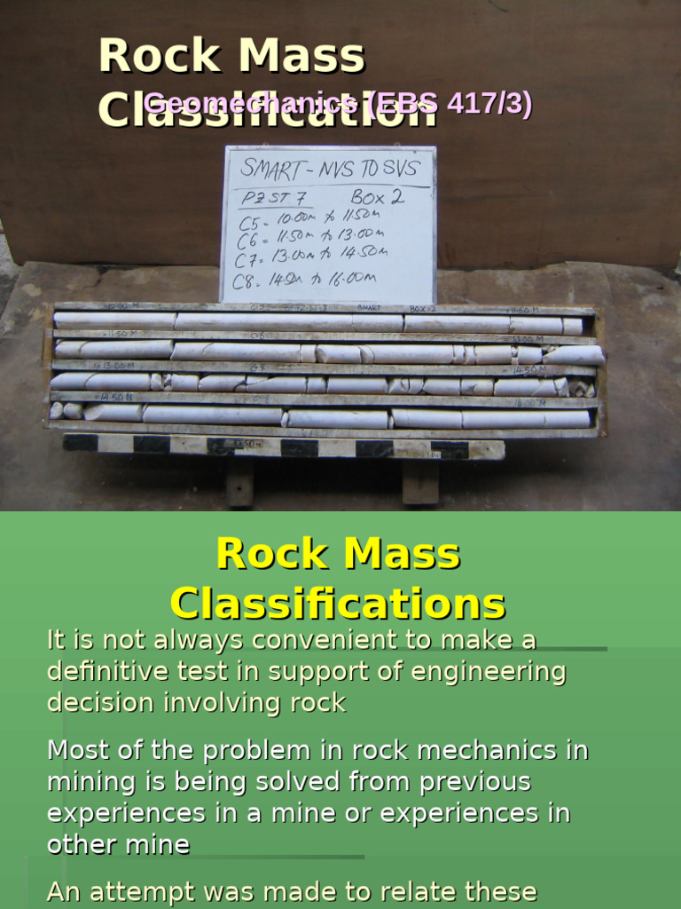 Engineering Rock Mass Classification | PDF | Physical Sciences | Applied And Interdisciplinary ...