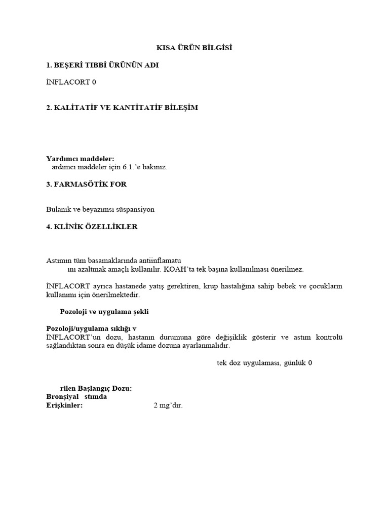 Inflacort 0 25 MG ML Nebulizasyon Suspansiyonu Kub | PDF