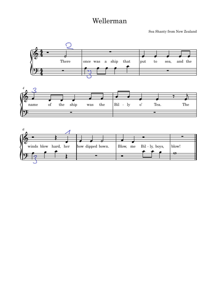 01 - Full Score - Wellerman | PDF | British Songs | Song Forms