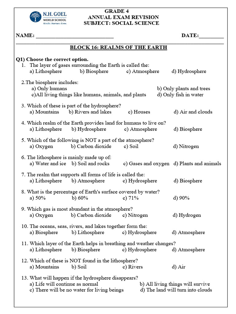 Grade 4 Revision BL 1618 | PDF | Earth Sciences | Earth