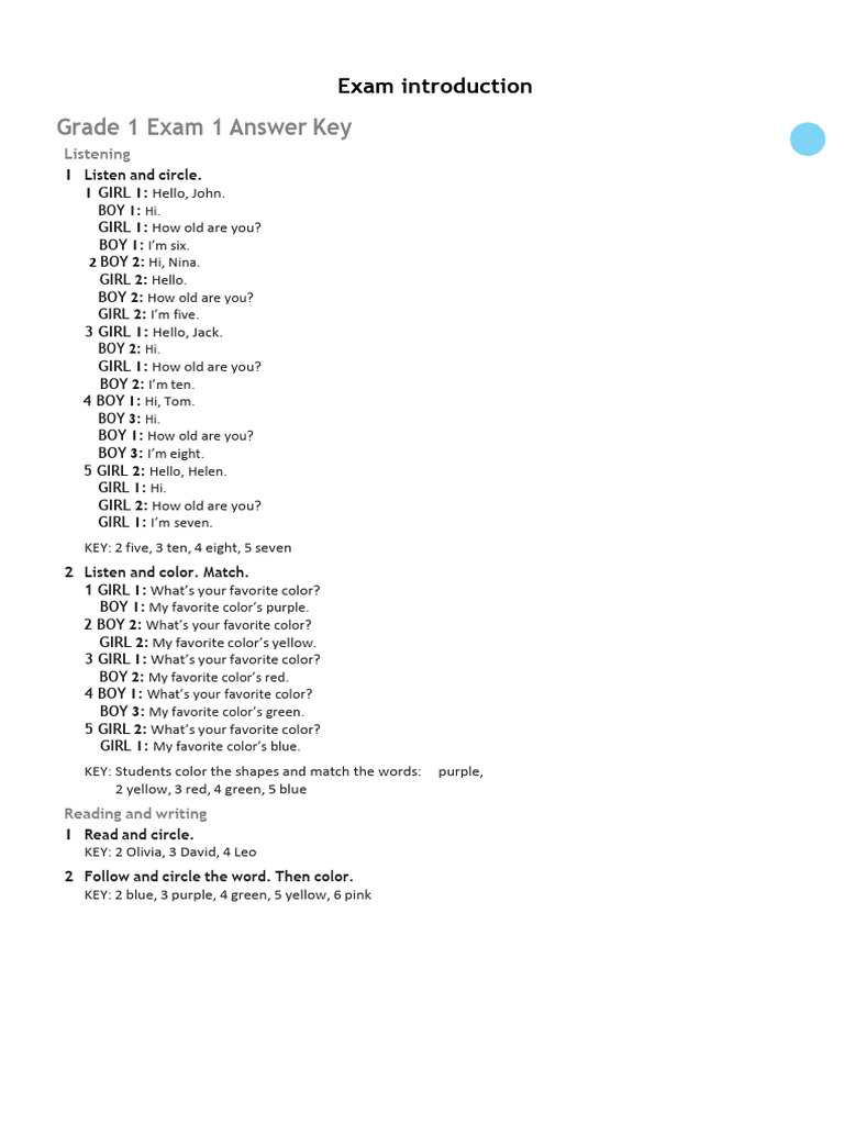 1-Grade Answers | PDF