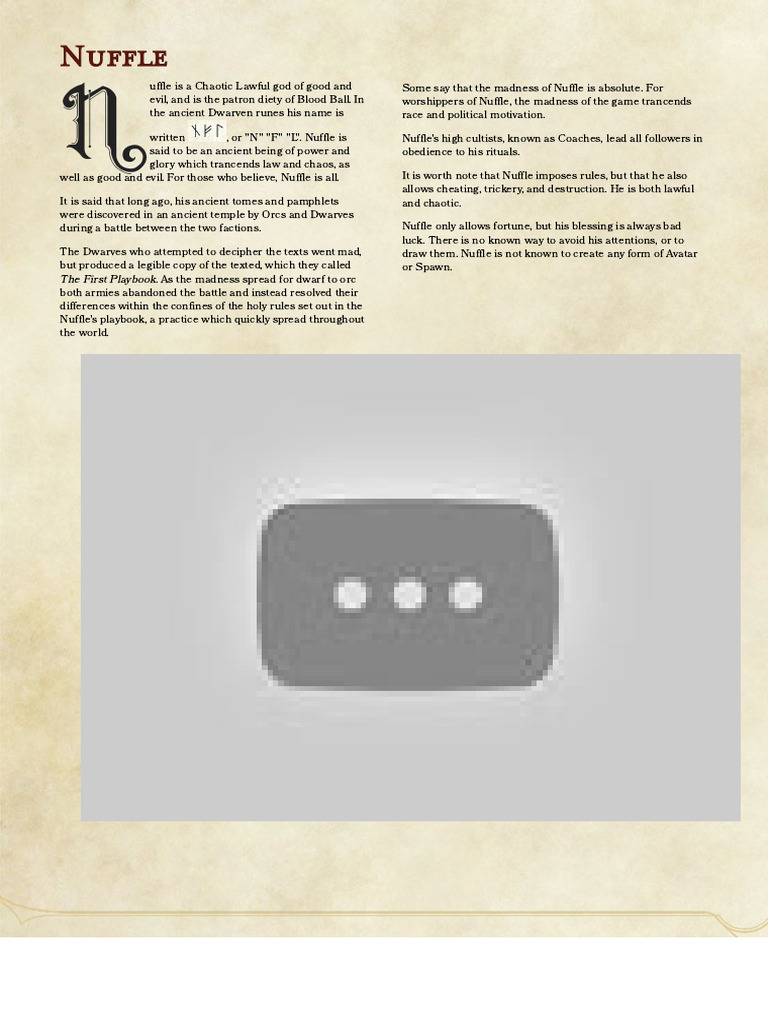 Appendix K - Blood Ball Diety - Nuffle - The Homebrewery | PDF