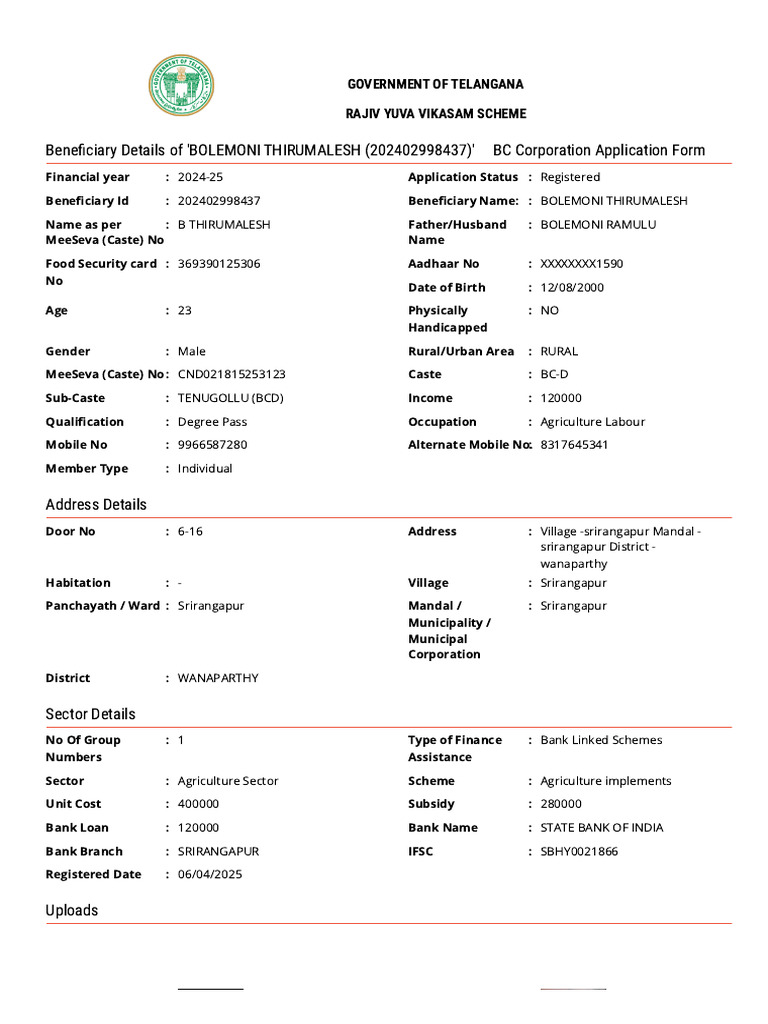 Telangana Obmms - CGG | PDF