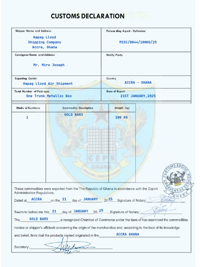 Custom Declaration | PDF