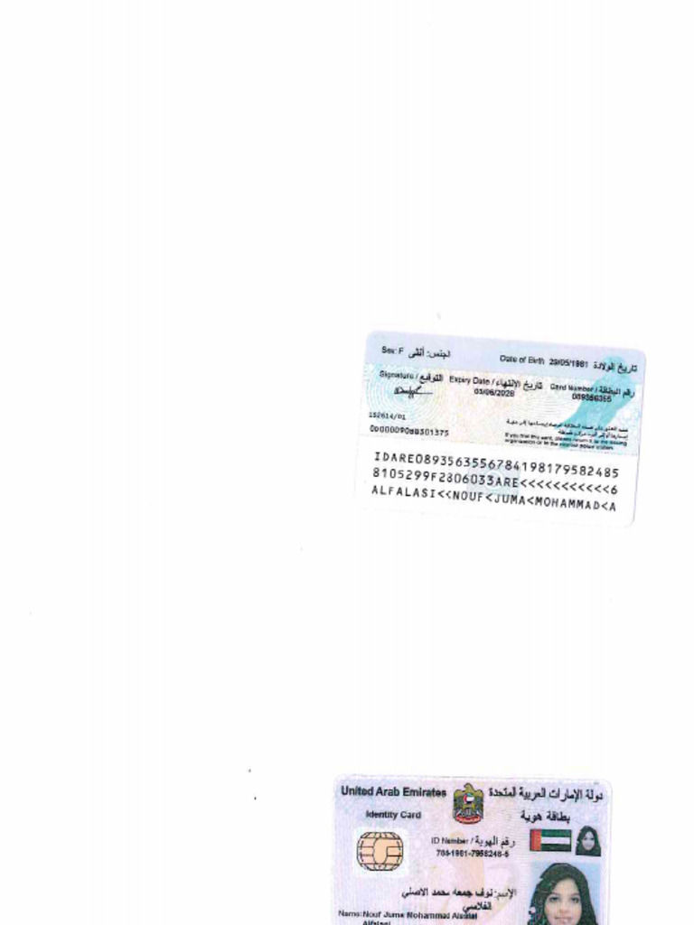 Nouf - Alfalasi National ID | PDF