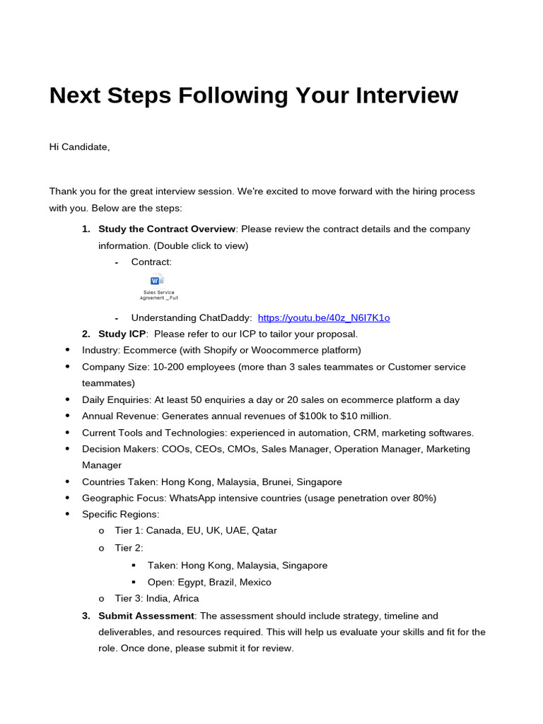 Next Steps Following Your Interview | PDF