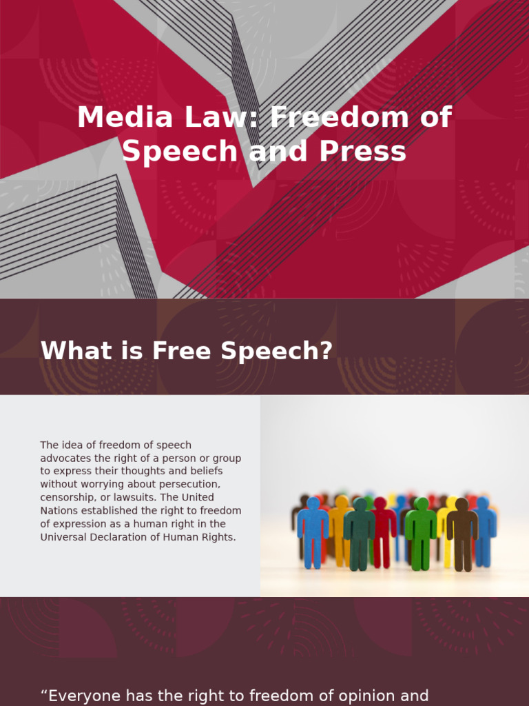 Media Law Freedom of Speech and Press Presentation | PDF | Freedom Of ...