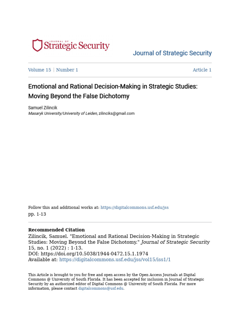 Emotional and Rational Decision-Making in | PDF | Emotions | Rationality