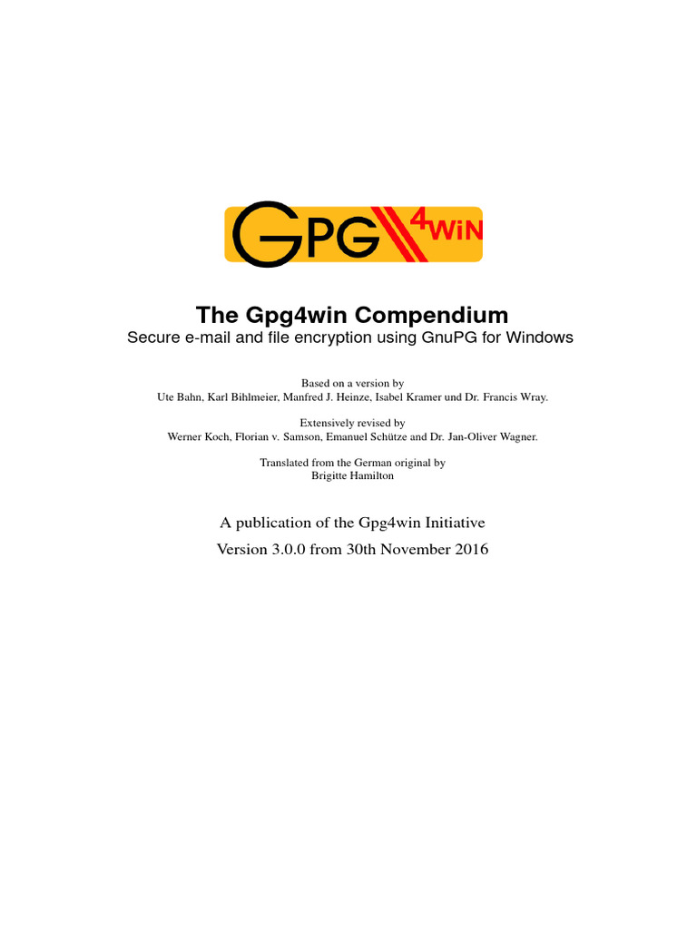 Gpg4win Compendium En | PDF | Key (Cryptography) | Public Key Cryptography
