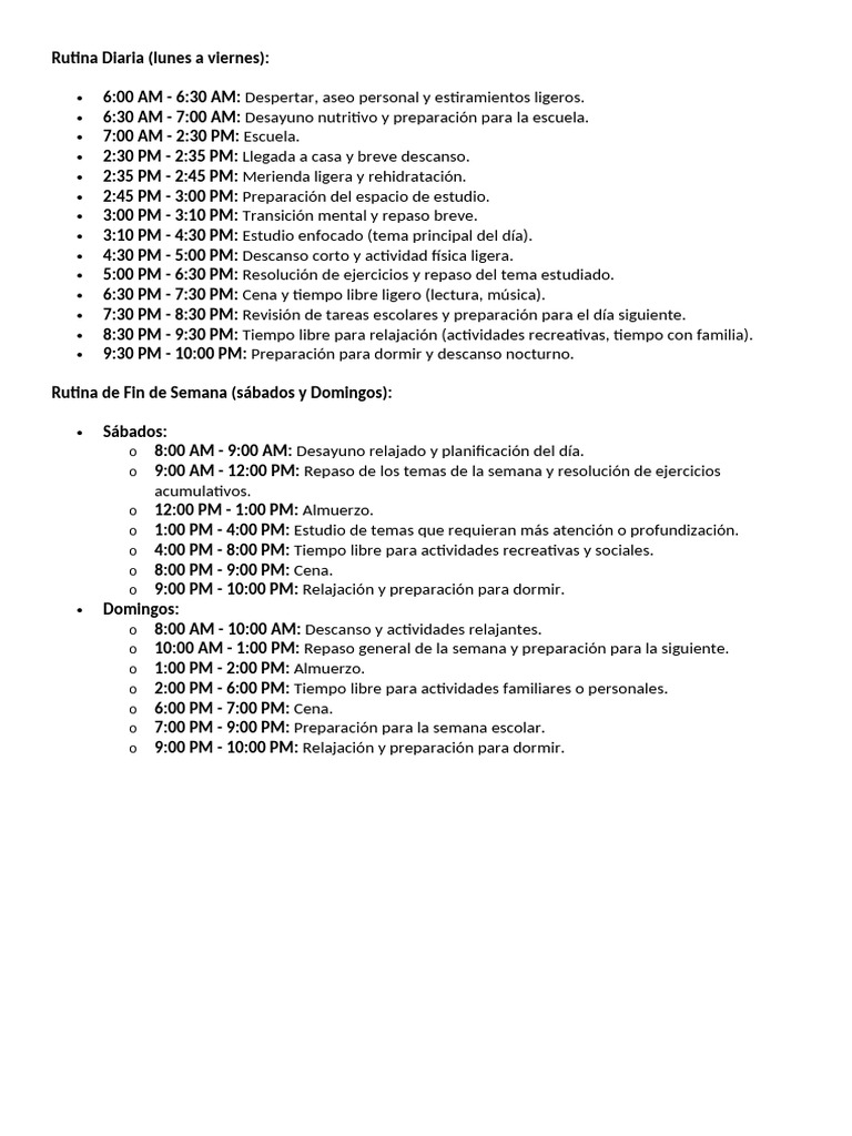 Rutina de Estudio Semanal y Mensual | PDF | Integral | Geometría