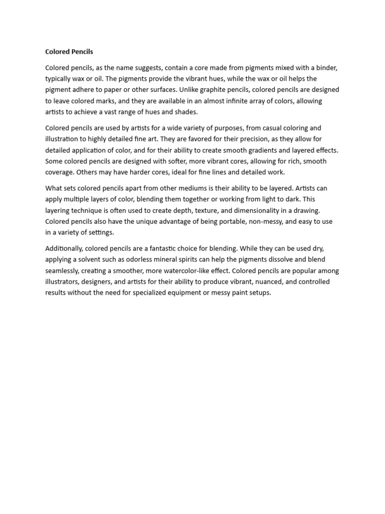 Colored Pencils | PDF