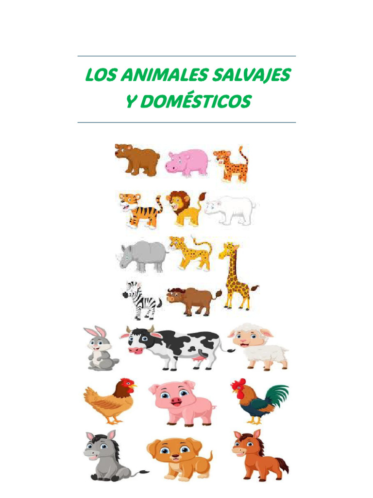Los Animales Salvajes y Domã Sticos | PDF