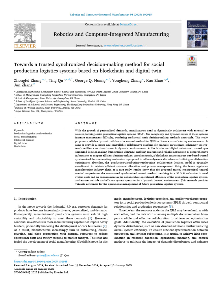 Towards A Trusted Synchronized Decision-Making Method For Social ...