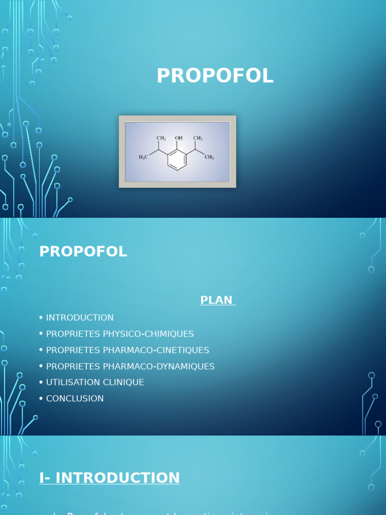 Propofol - PPTX Version 1 | PDF | Anesthésie | Pharmacocinétique