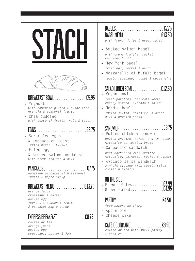 06032019 Menu Stach Cafe A5 | PDF | Pancake | Dill