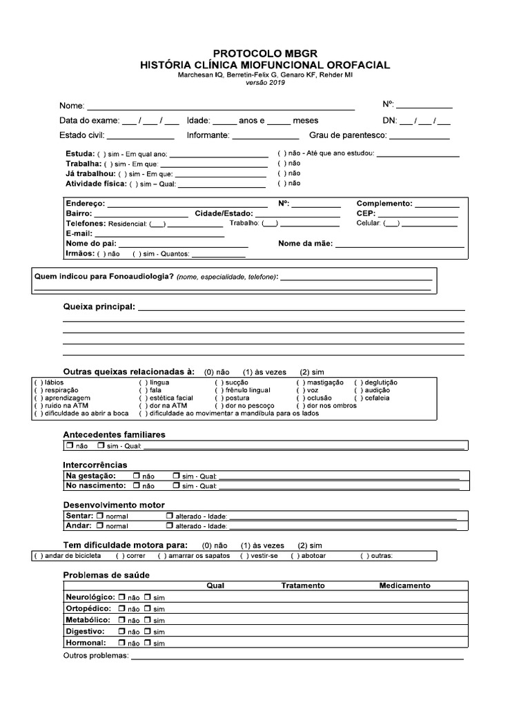 historia clinica MGBR | PDF