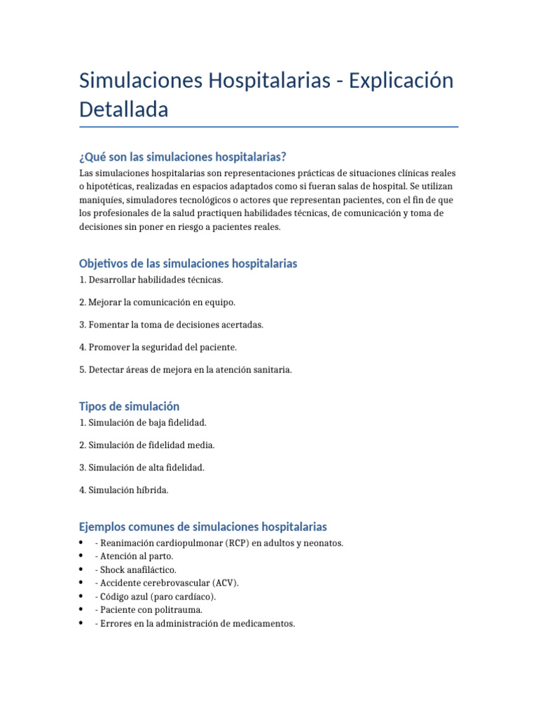 Simulaciones_Hospitalarias_Detallado | PDF