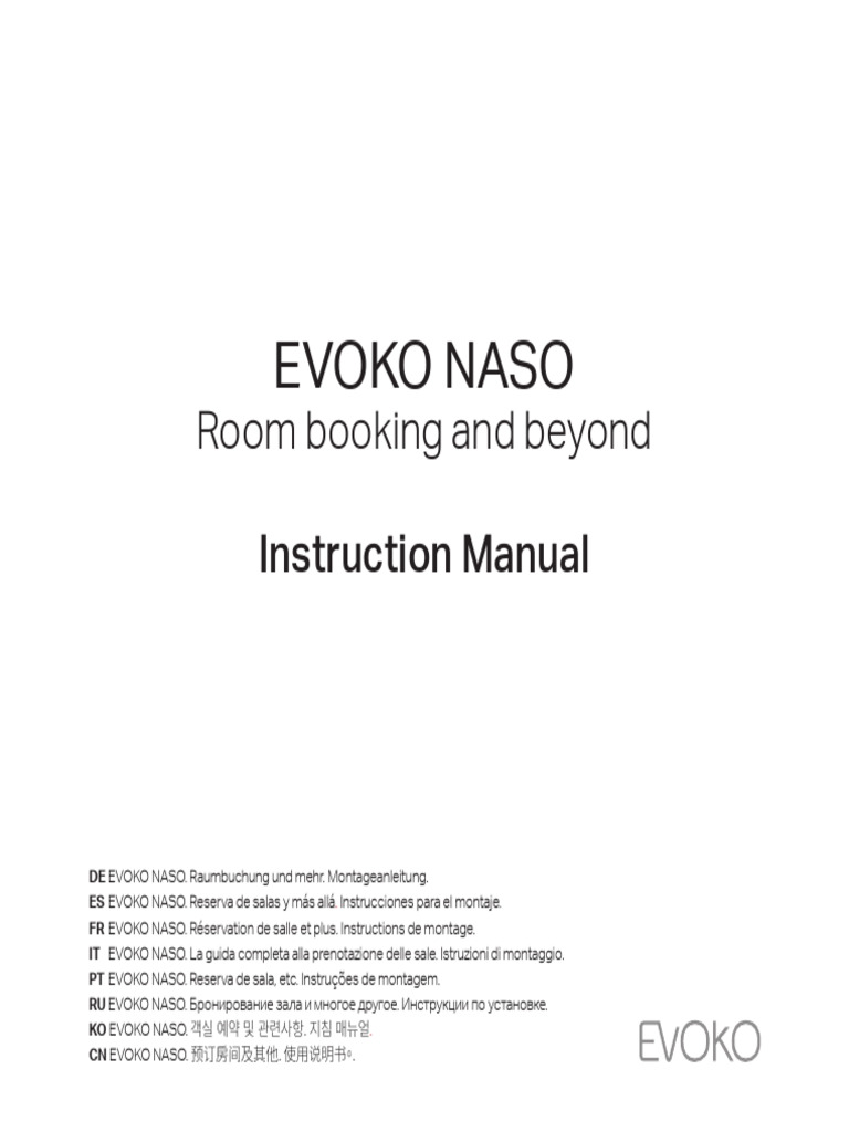 evoko-naso-mounting-instructions-1 | PDF | Screw | Materials