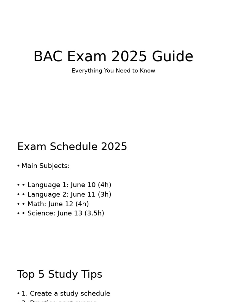 BAC Guide 2025 | PDF