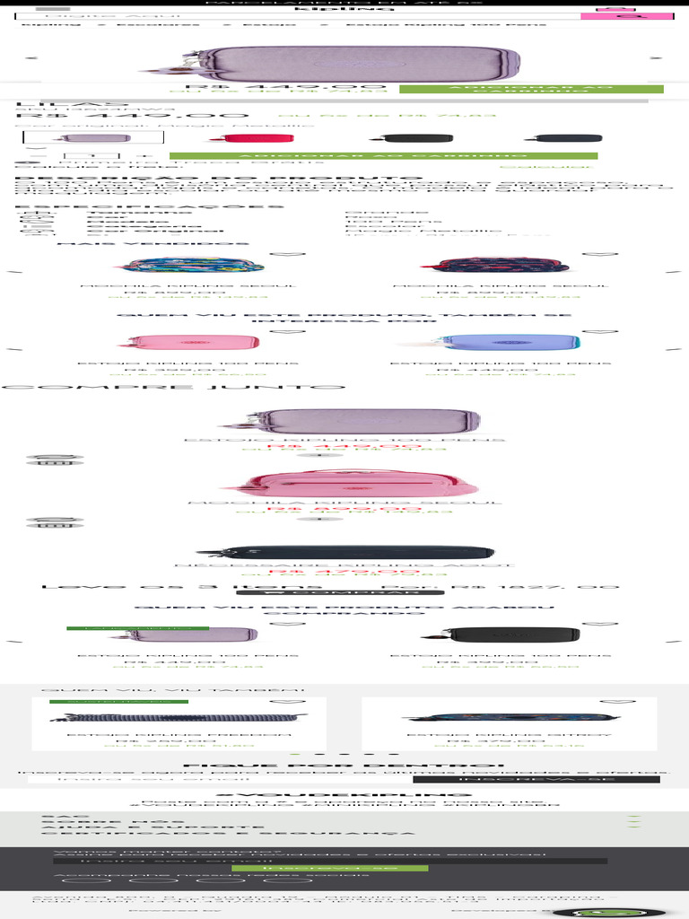 Estojo 100 Pens Magic Metallic Kipling | PDF