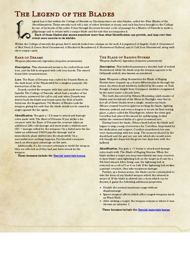 Nine Legendary Blades of the Swordsmasters | PDF | Sword