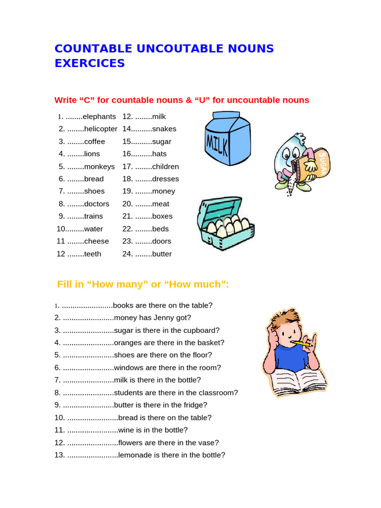 Countable and Uncountable Nouns 2 | PDF