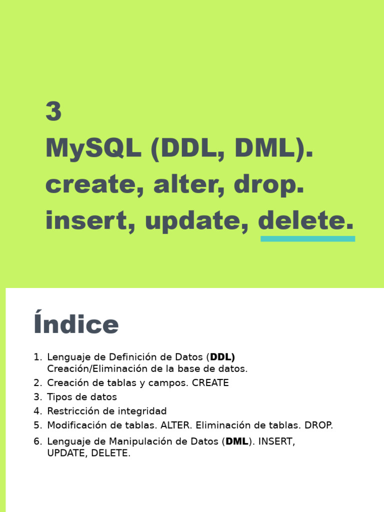 BD - UD3 DDL v2 | PDF | SQL | Datos de computadora
