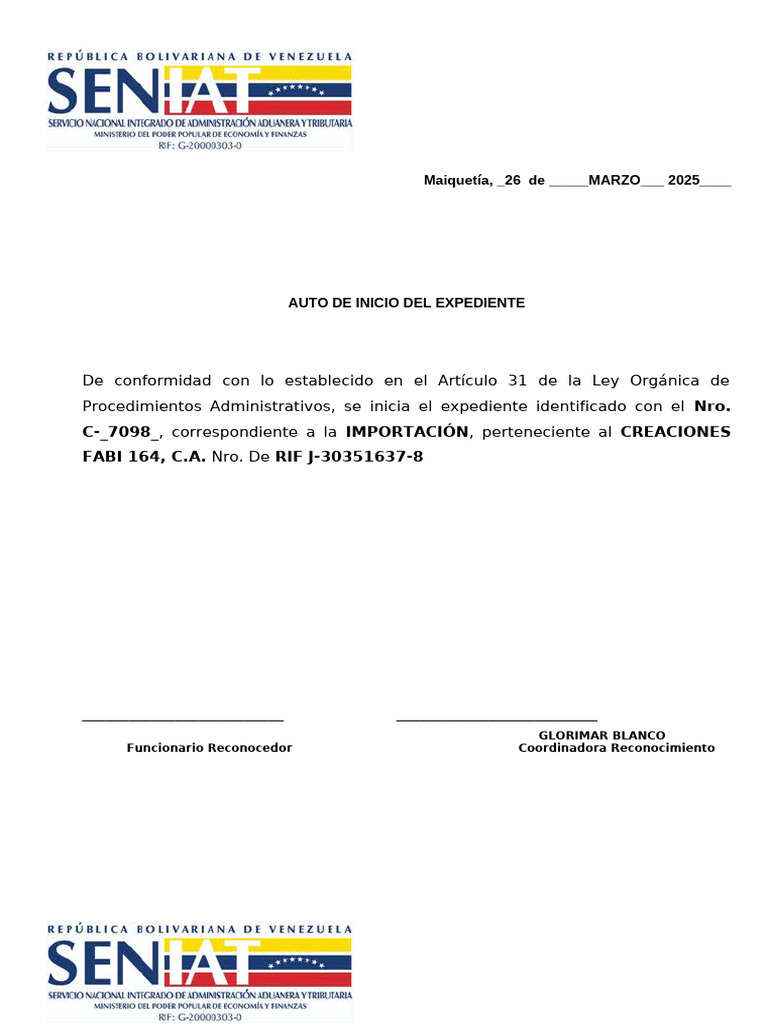 FORMATOS DE IMPORTACION FABI 164doc | PDF
