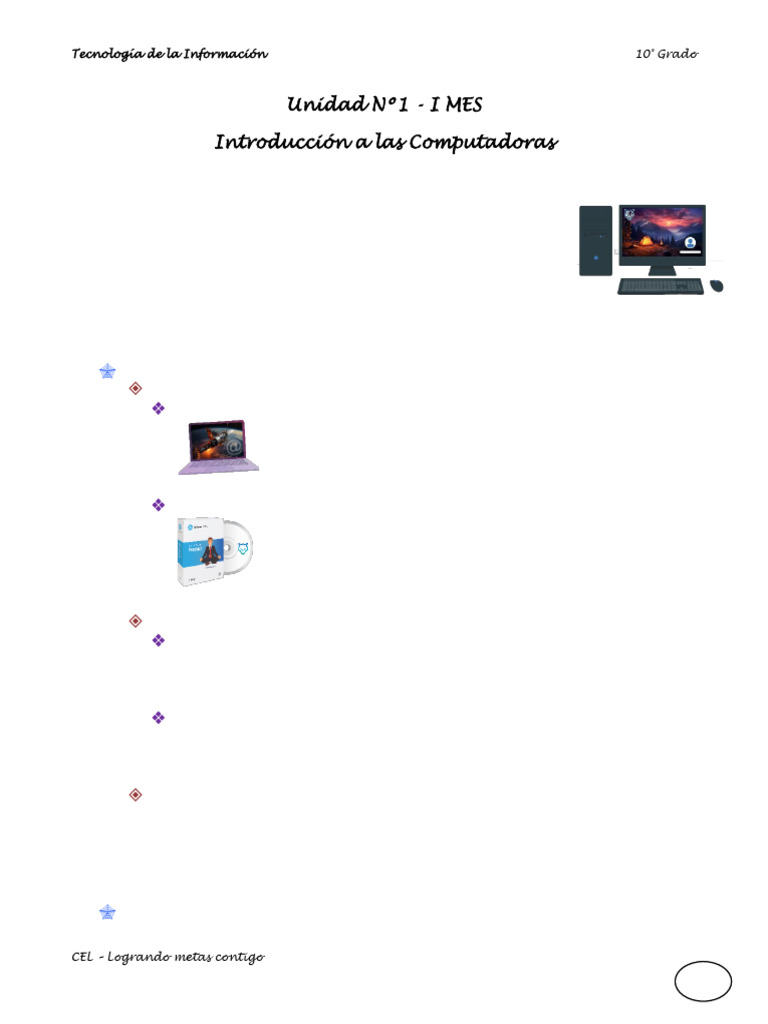 Unidad N 1 Tecnologia de La Informacion 10 Grado Introduccion A Las ...