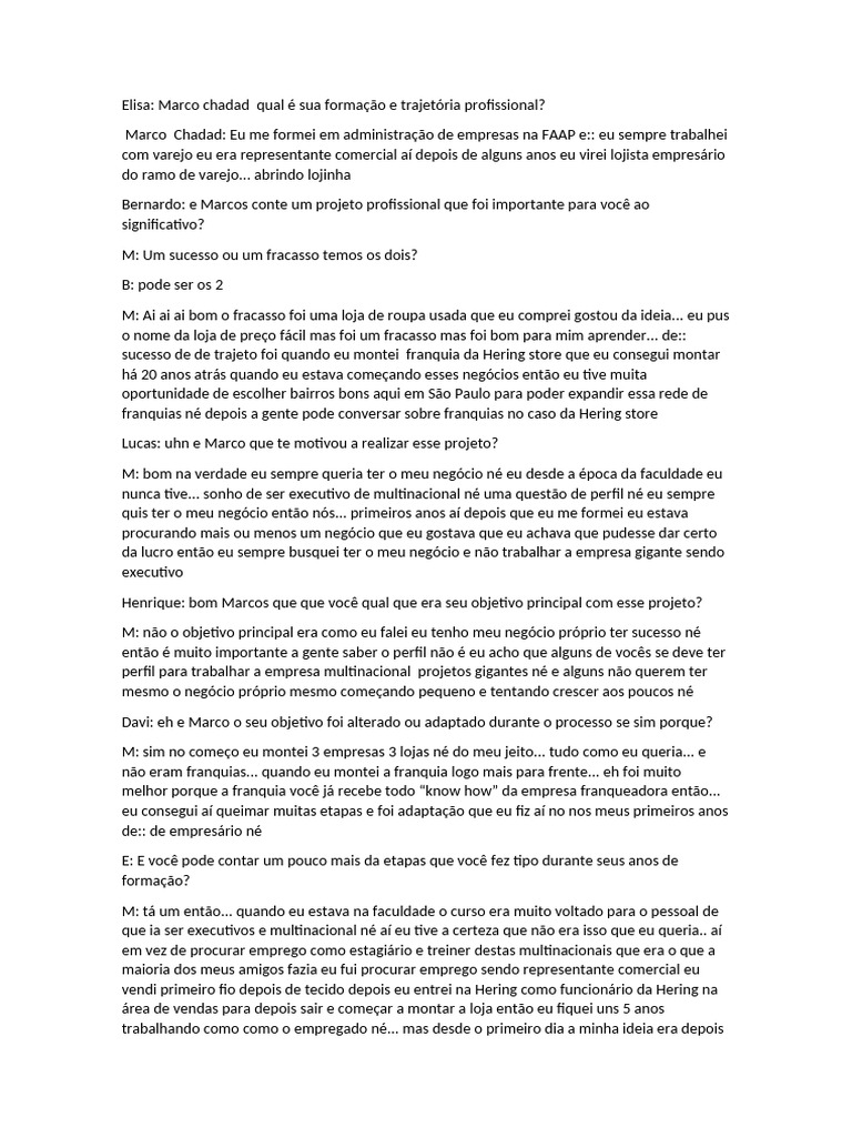 Trajetória de Marco Chadad no Varejo | PDF | Business | Empreendedorismo