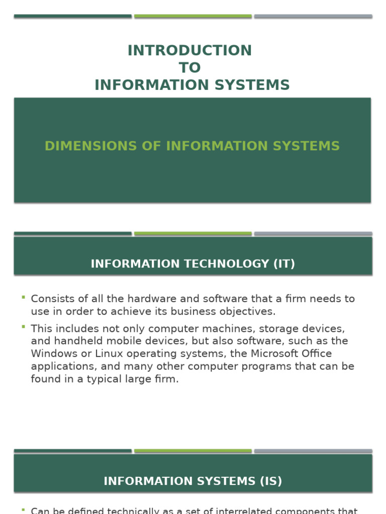 PMS117Lesson 4 Dimensions of Information Systems | PDF | Computer Network | Information