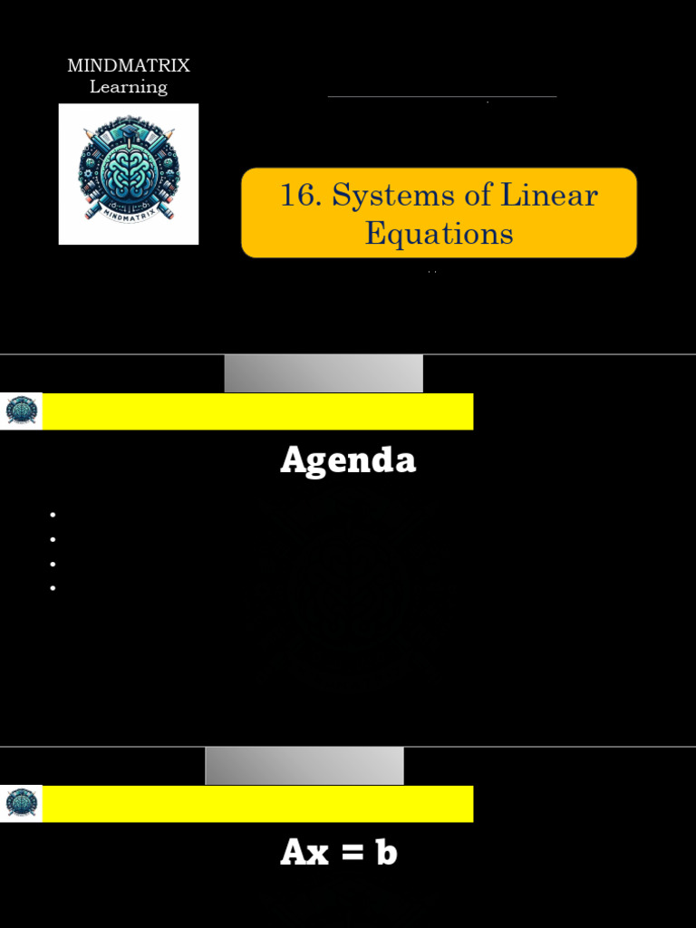 Lec 16 Systems of Equation1 | PDF