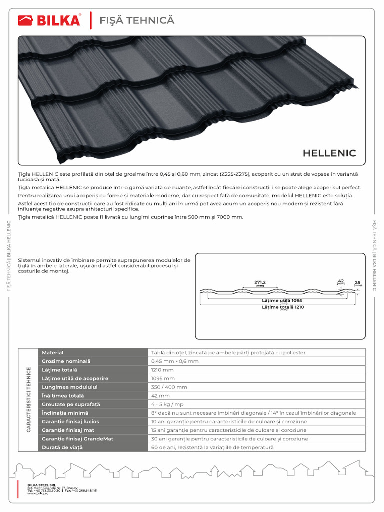 Fisa Tehnica Tigla Hellenic | PDF