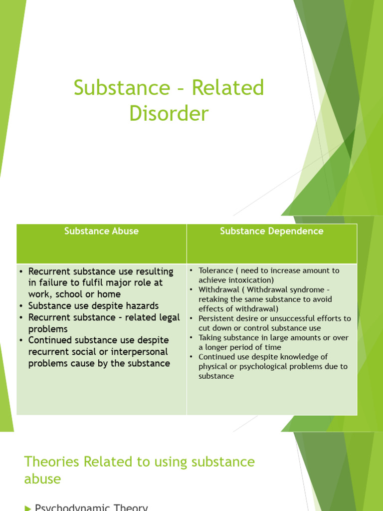 9 Substance Related Disorder | PDF | Substance Abuse | Human Diseases ...