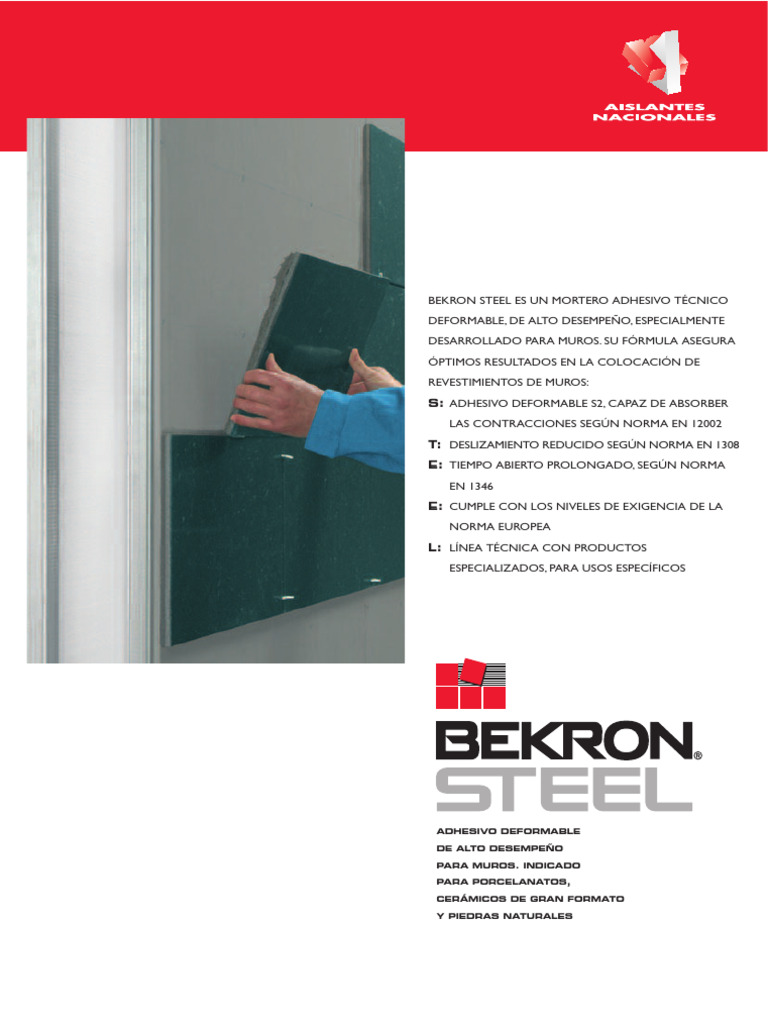 Mortero Adhesivo Bekron Steel | PDF | Adhesivo | Mortero (Albañilería)