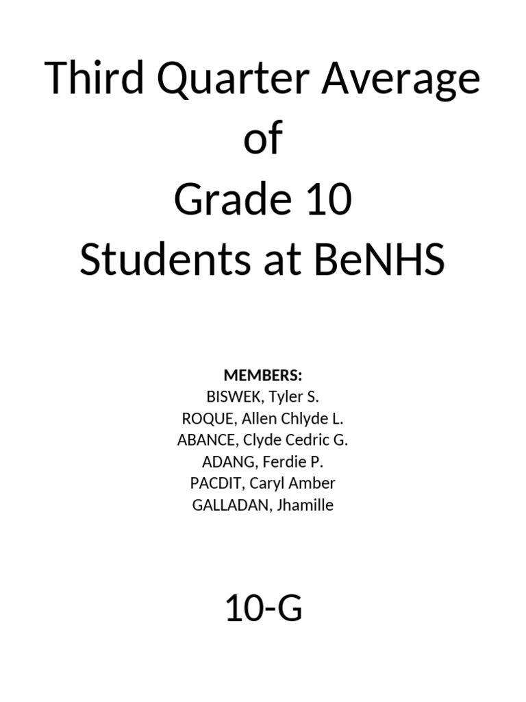 Grade 10 Third Quarter Average Analysis | PDF