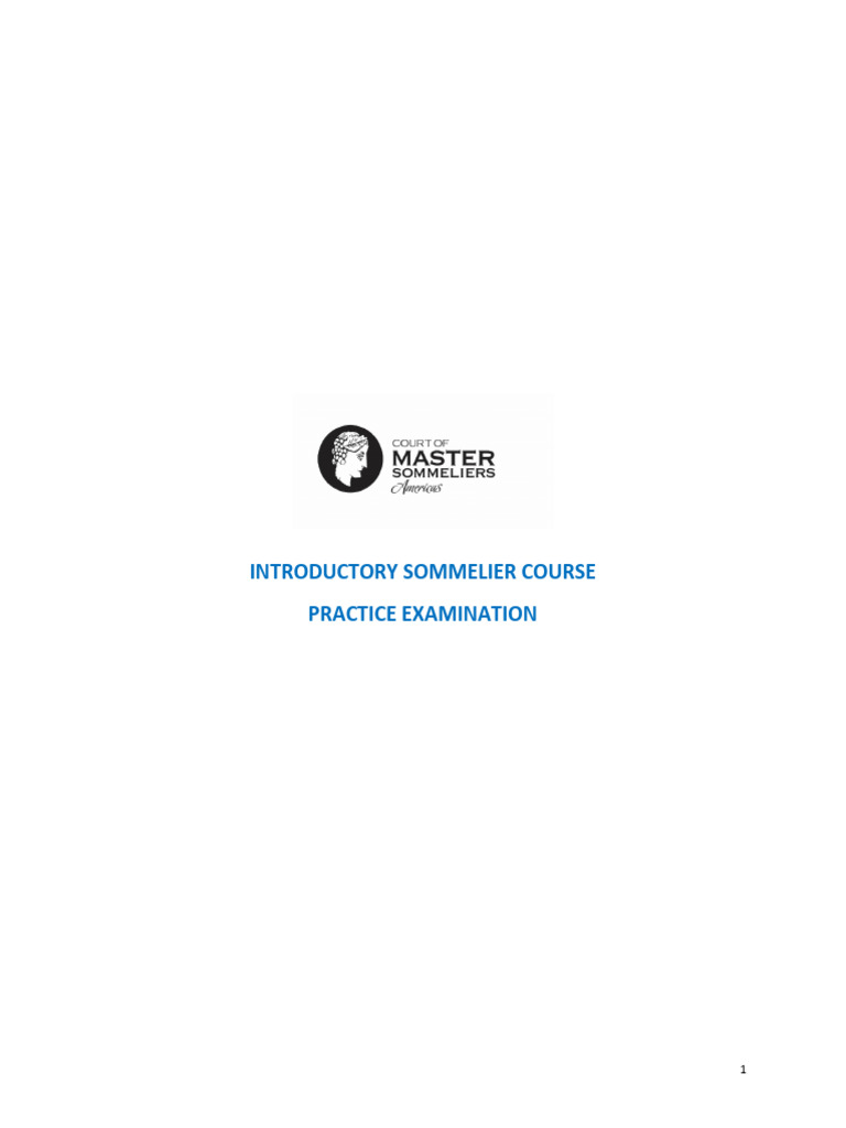 Introductory Sommelier Exam Practice | PDF | Wine | Fermentation In ...