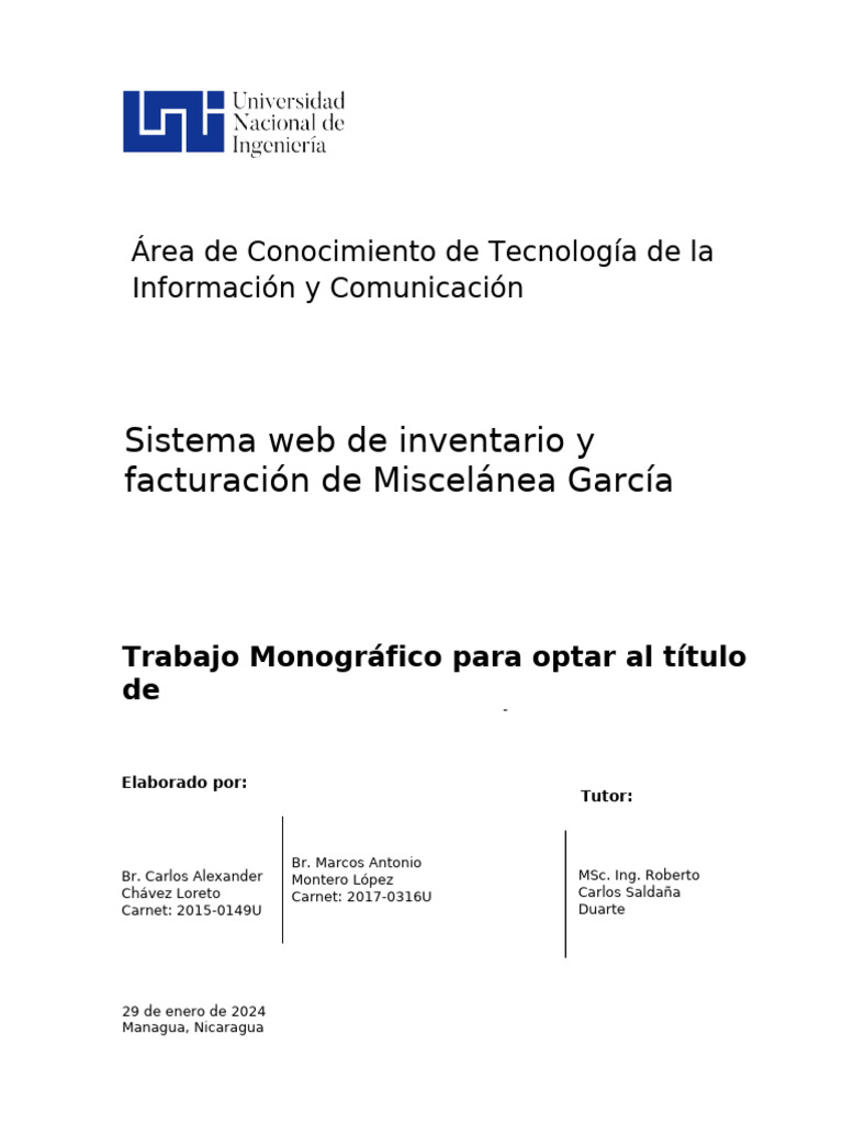 Portada de Ejemplo Monografia Computación | PDF