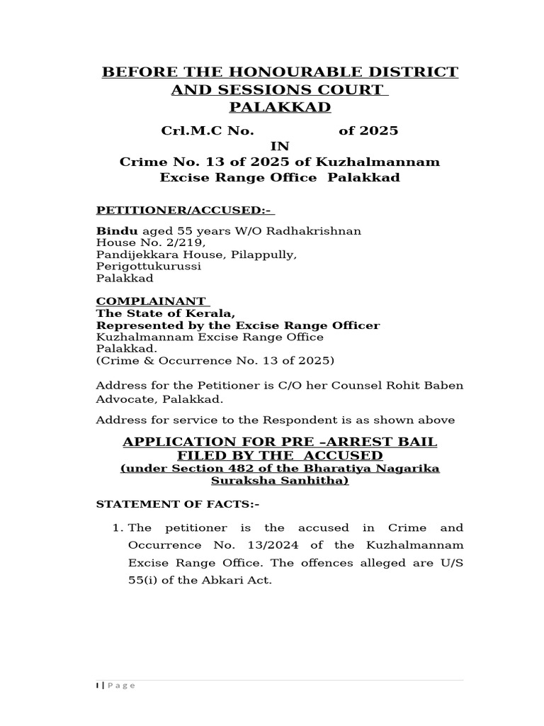 Anticipatory Bail Abkari Matter | PDF | Bail | Arrest