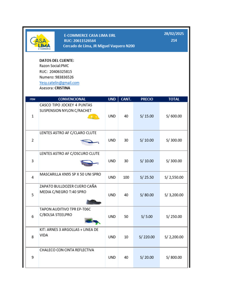 MKT, Cotizacion 214 Epp | PDF