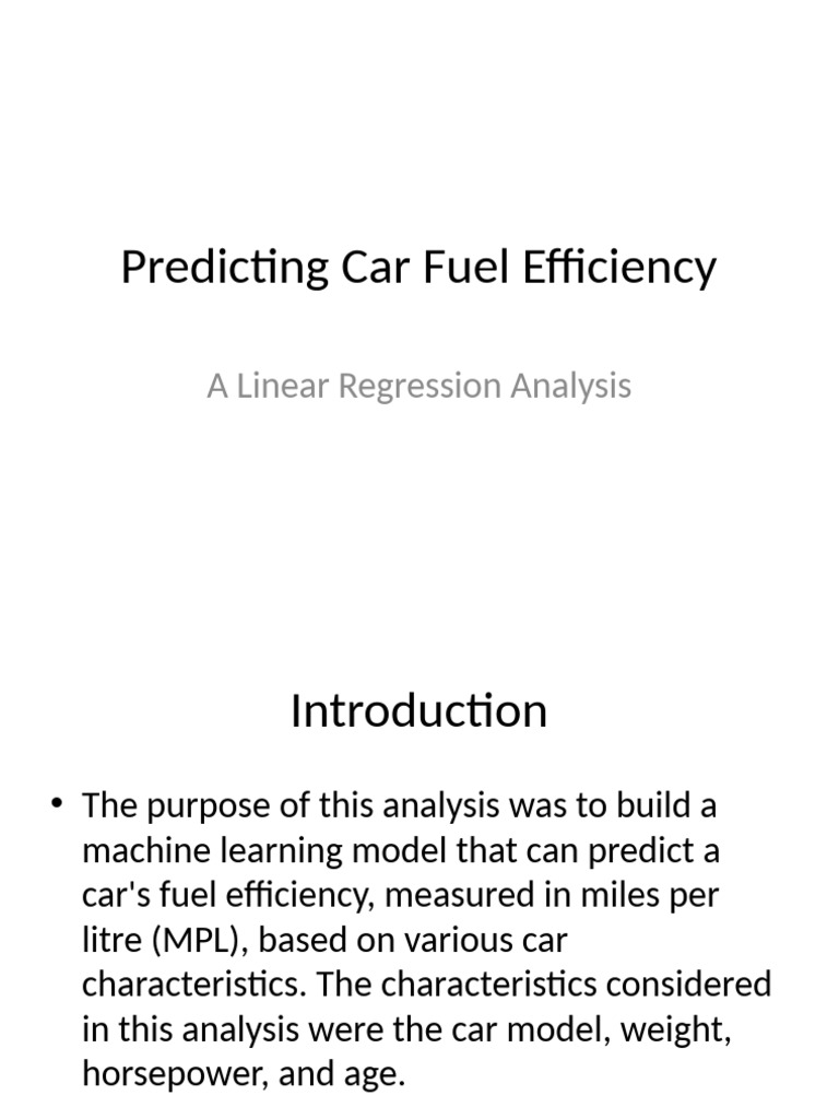 Car Fuel Efficiency Presentation Pdf