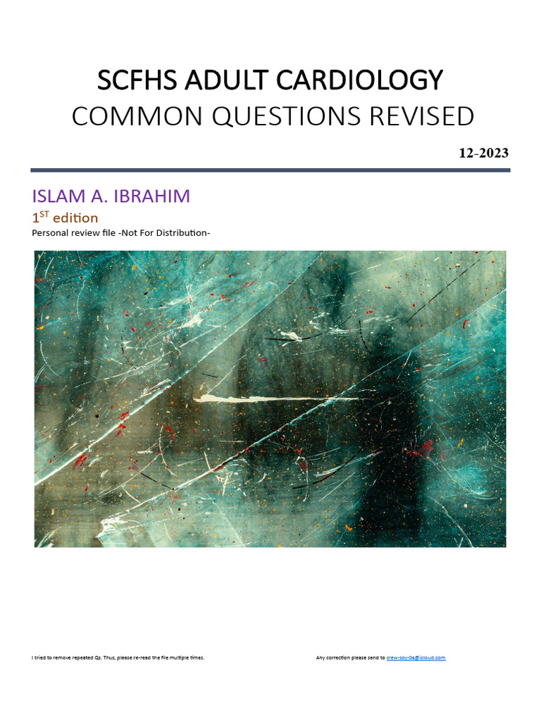 Cardiology Common in One File 1st Edition | PDF | Myocardial Infarction ...
