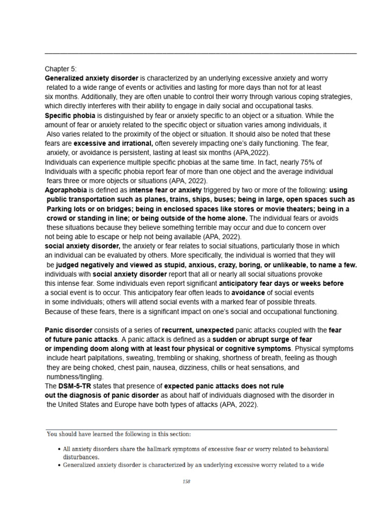 Psych Notes | PDF | Panic Attack | Anxiety