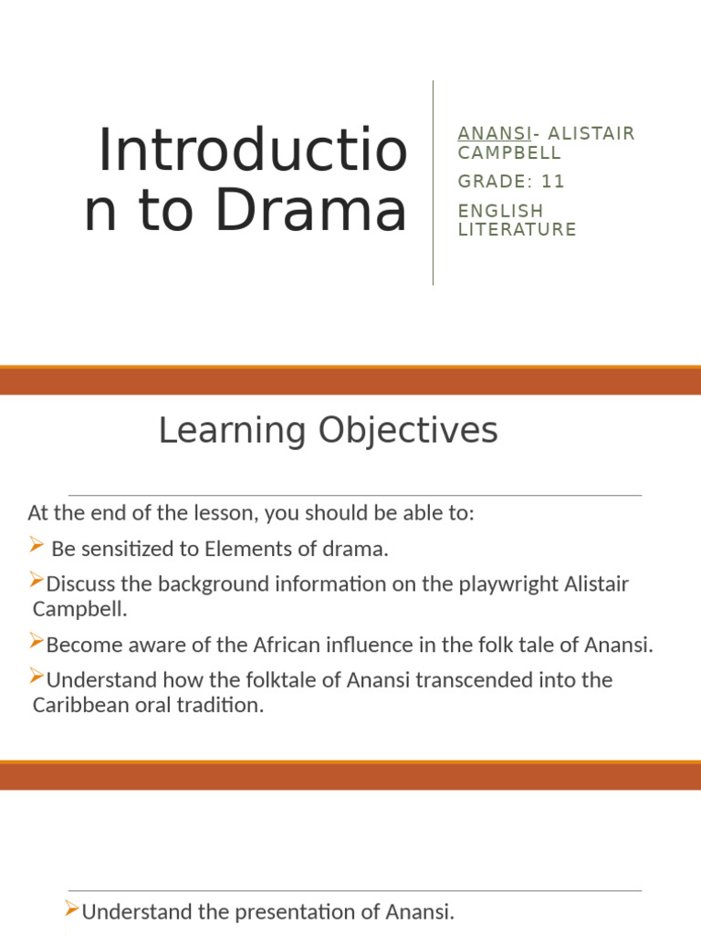 Anansi Grade 11 Literature (PPT 1) | PDF | Anansi