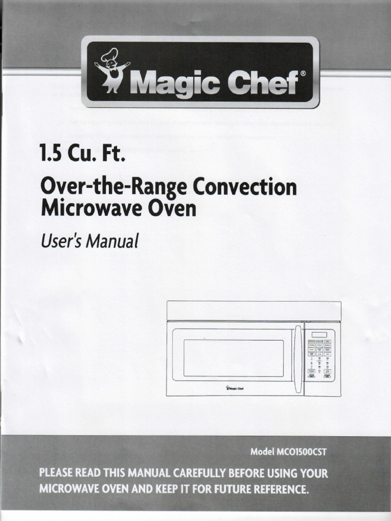 Magic Chef - Microwave Model MCO1500CST User's Manual | PDF