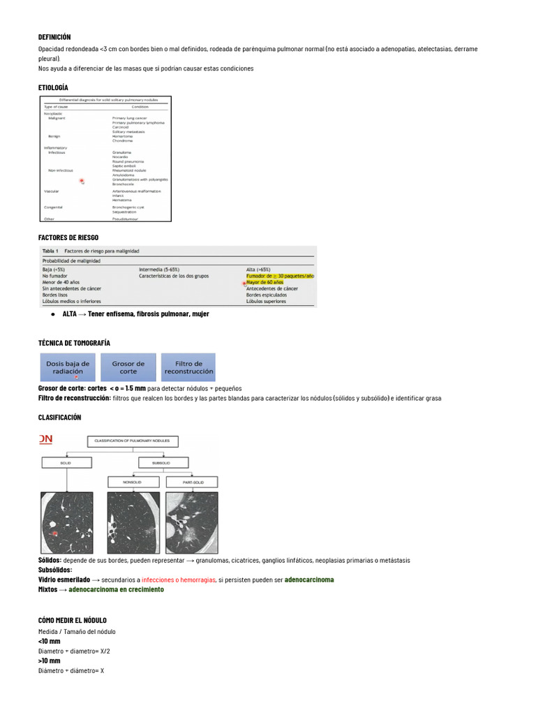 Nódulo Pulmonar | PDF | Pulmón | Tomografía de emisión de positrones