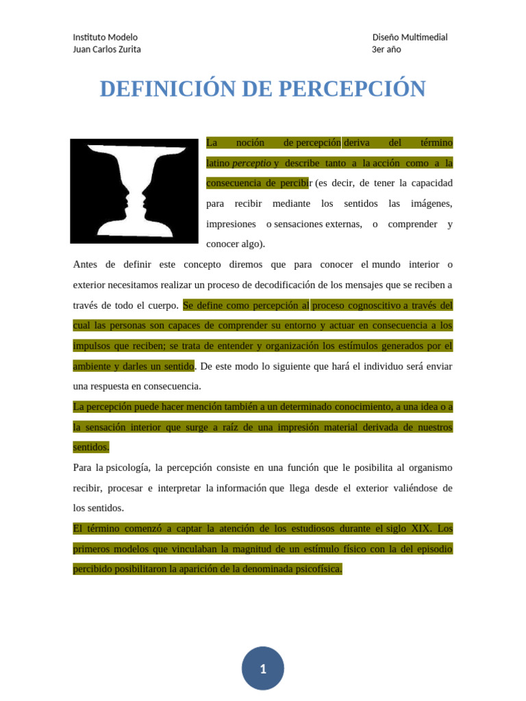 Percepcion | PDF | Percepción | Sentidos
