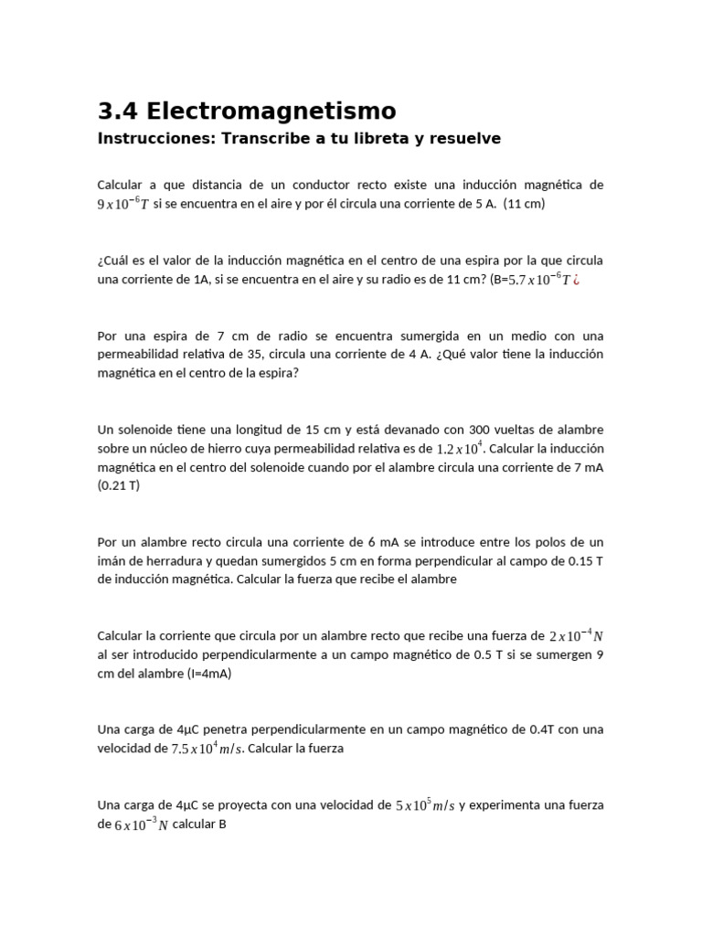 3.4 Electromagnetismo | PDF | Inducción electromagnética | Campo magnético